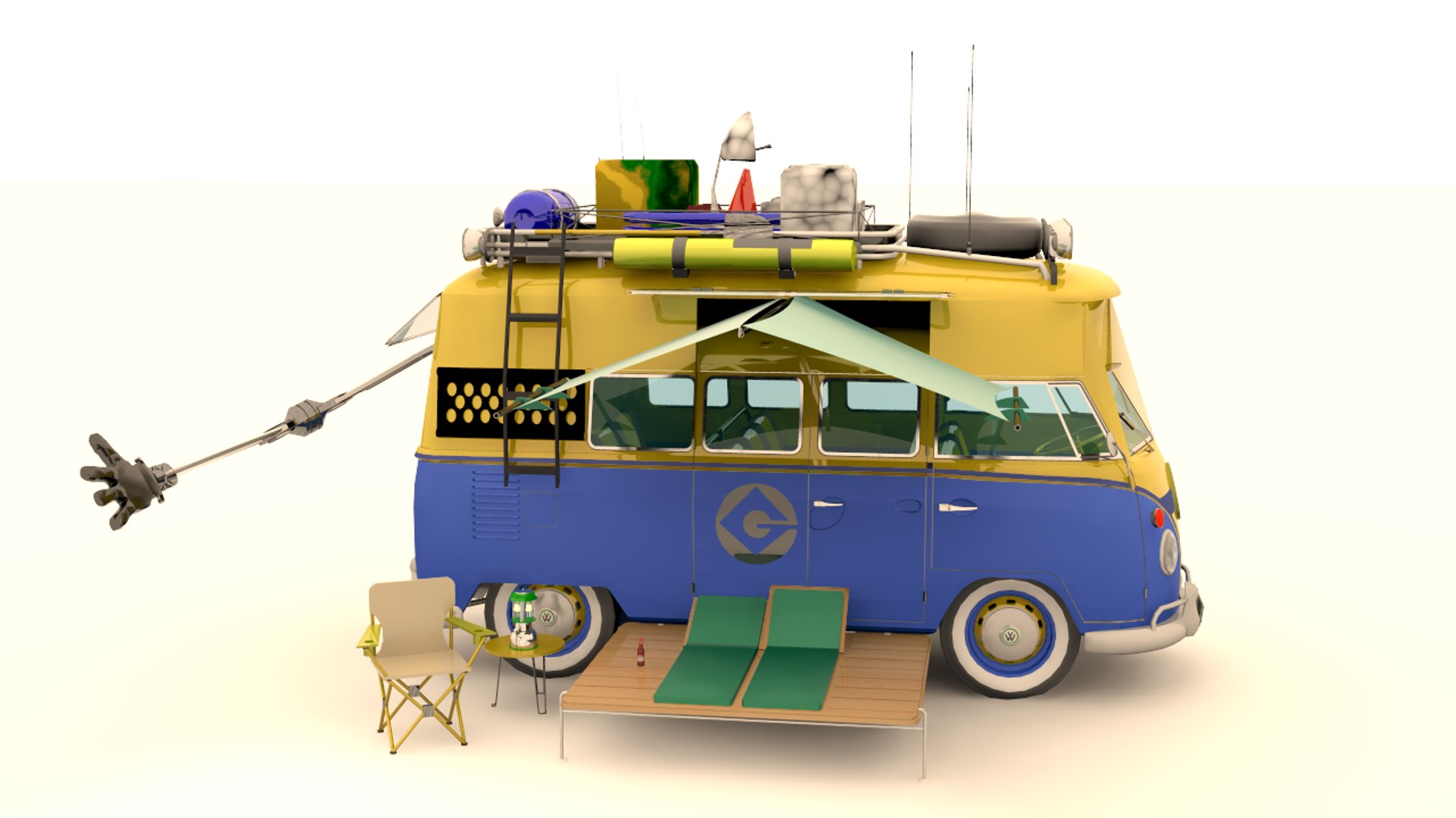Minion Camp Van Model - TurboSquid 1179349