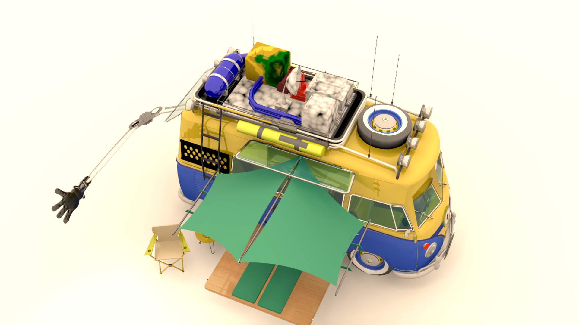 Minion Camp Van Model - TurboSquid 1179349