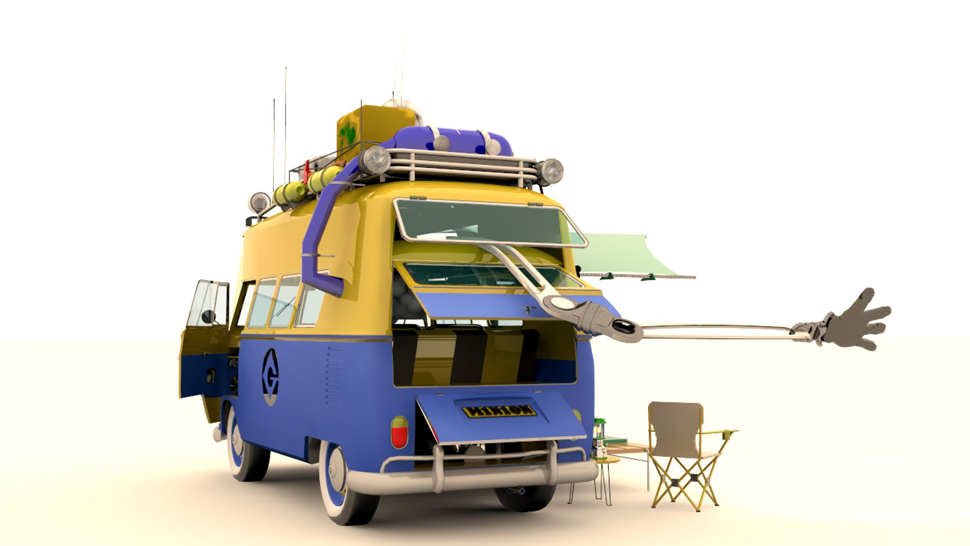 Minion Camp Van Model - TurboSquid 1179349