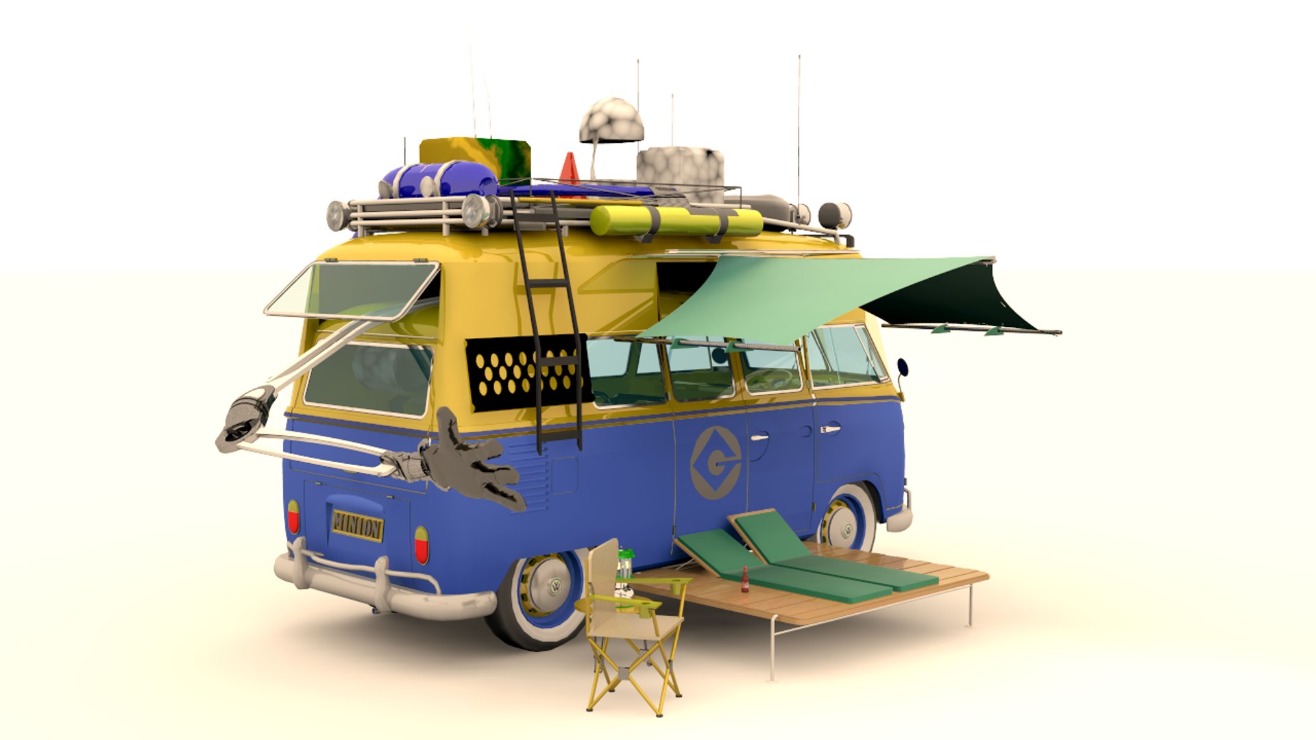 Minion Camp Van Model - TurboSquid 1179349