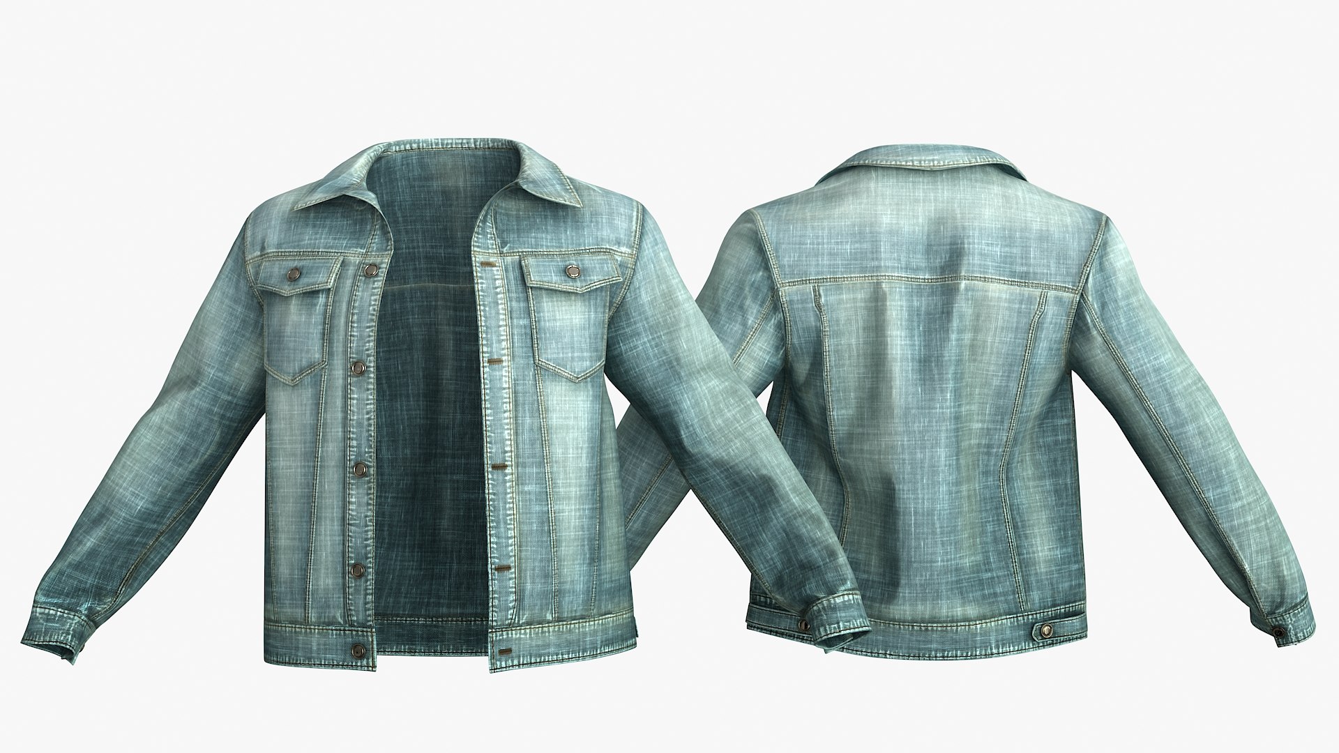 Male Female Denim Jacket Model - TurboSquid 2346575