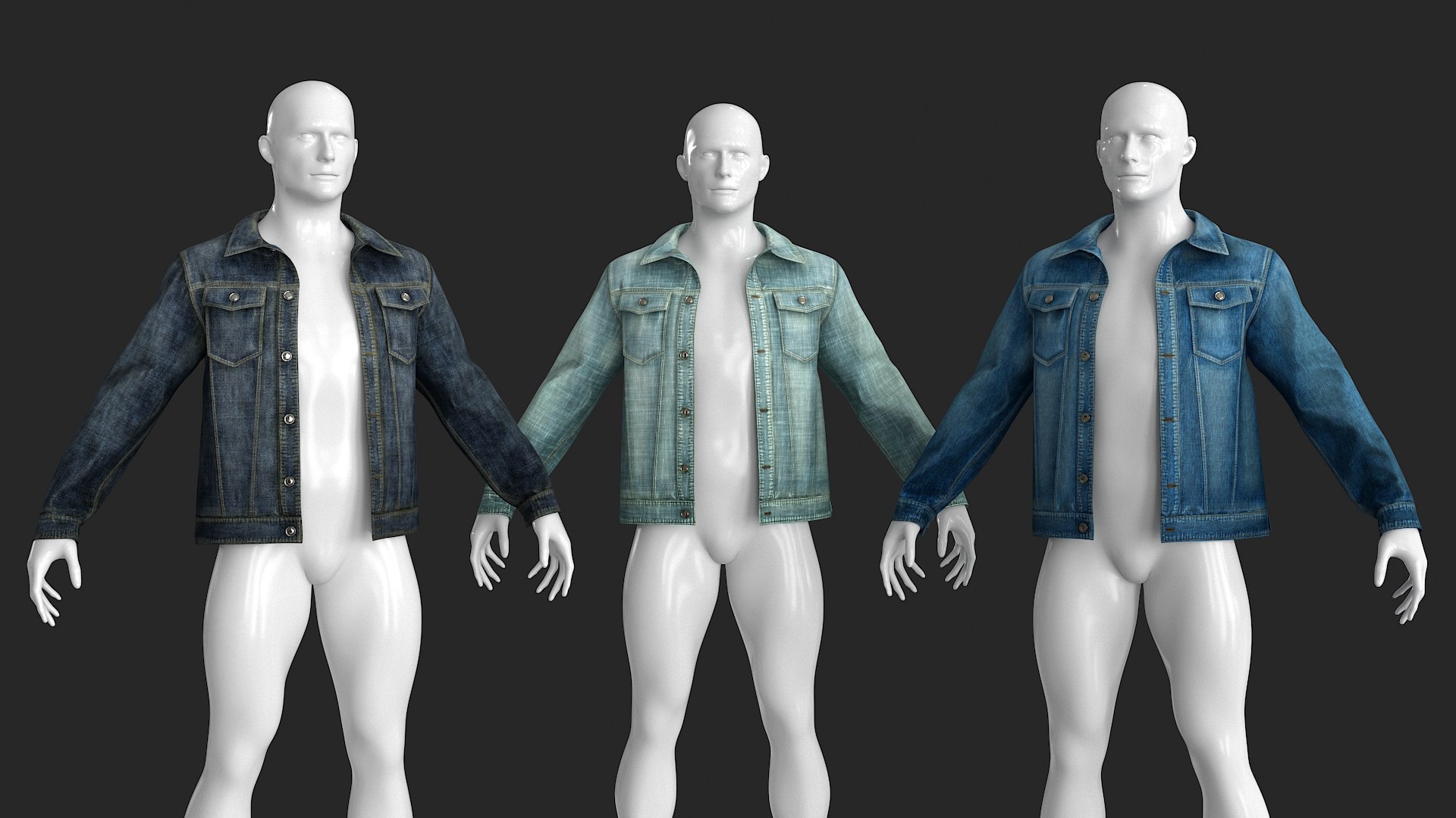 Male Female Denim Jacket Model - TurboSquid 2346575