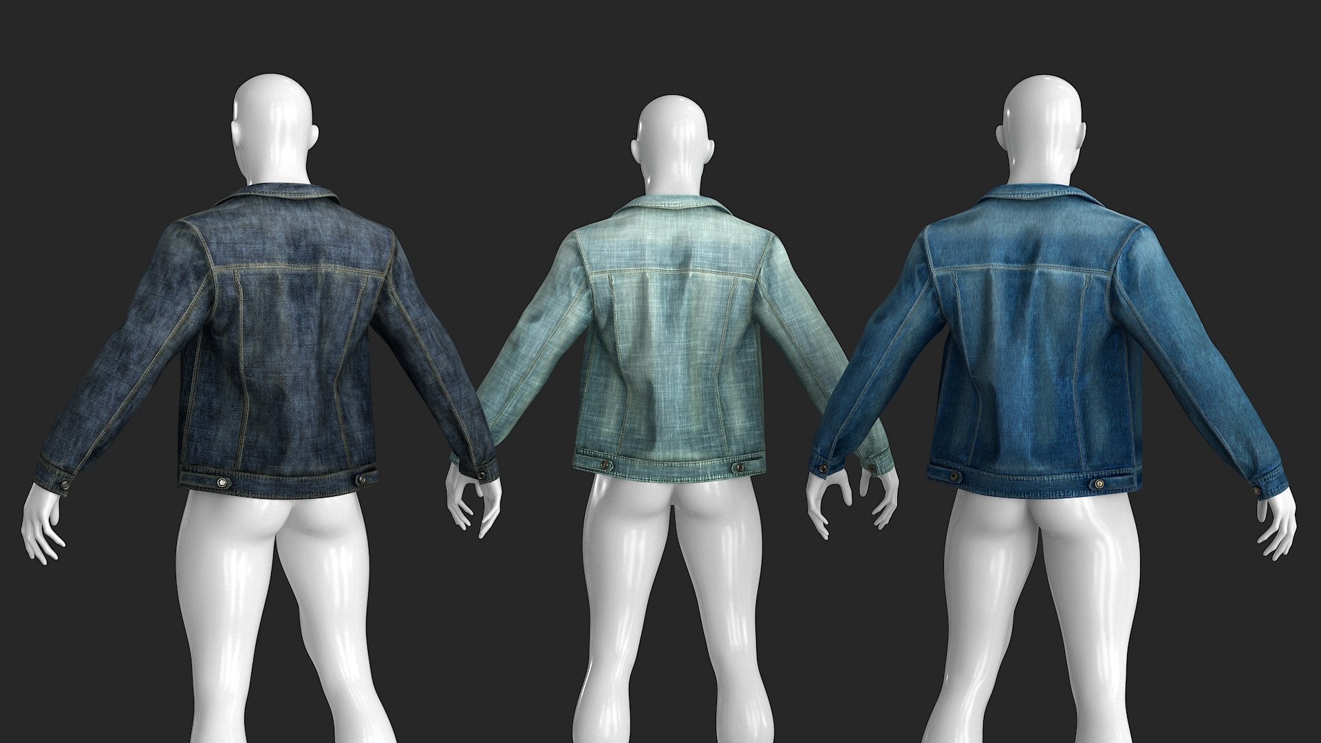 Male Female Denim Jacket Model - TurboSquid 2346575
