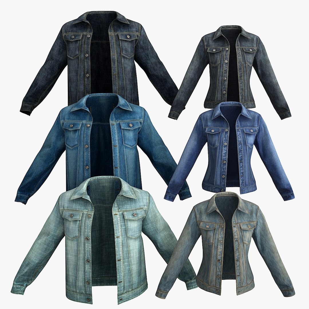 Male Female Denim Jacket Model - TurboSquid 2346575