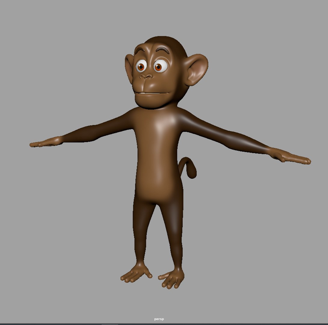 Monkey cartoon character 3D model - TurboSquid 1485592