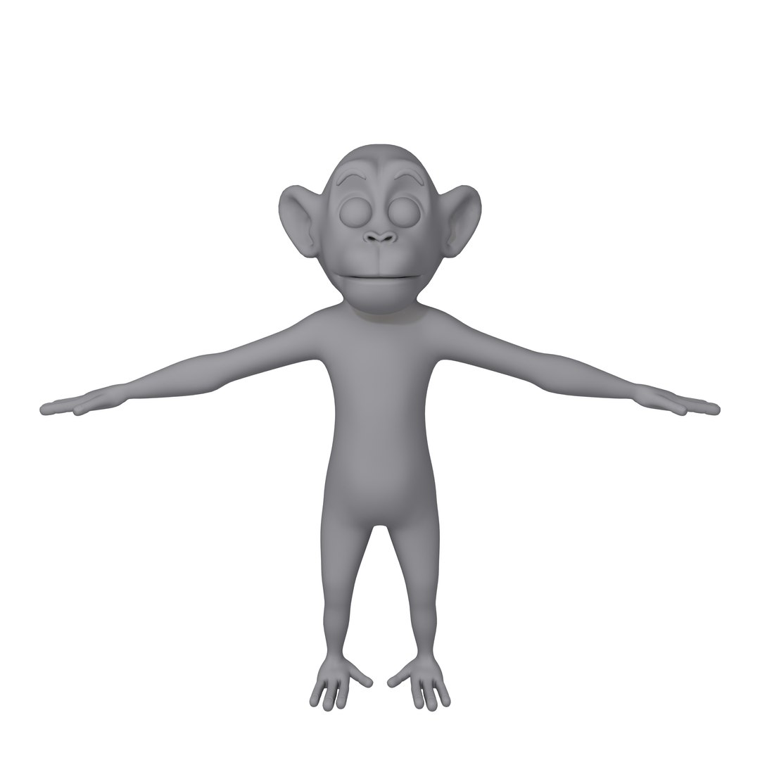 Monkey cartoon character 3D model - TurboSquid 1485592
