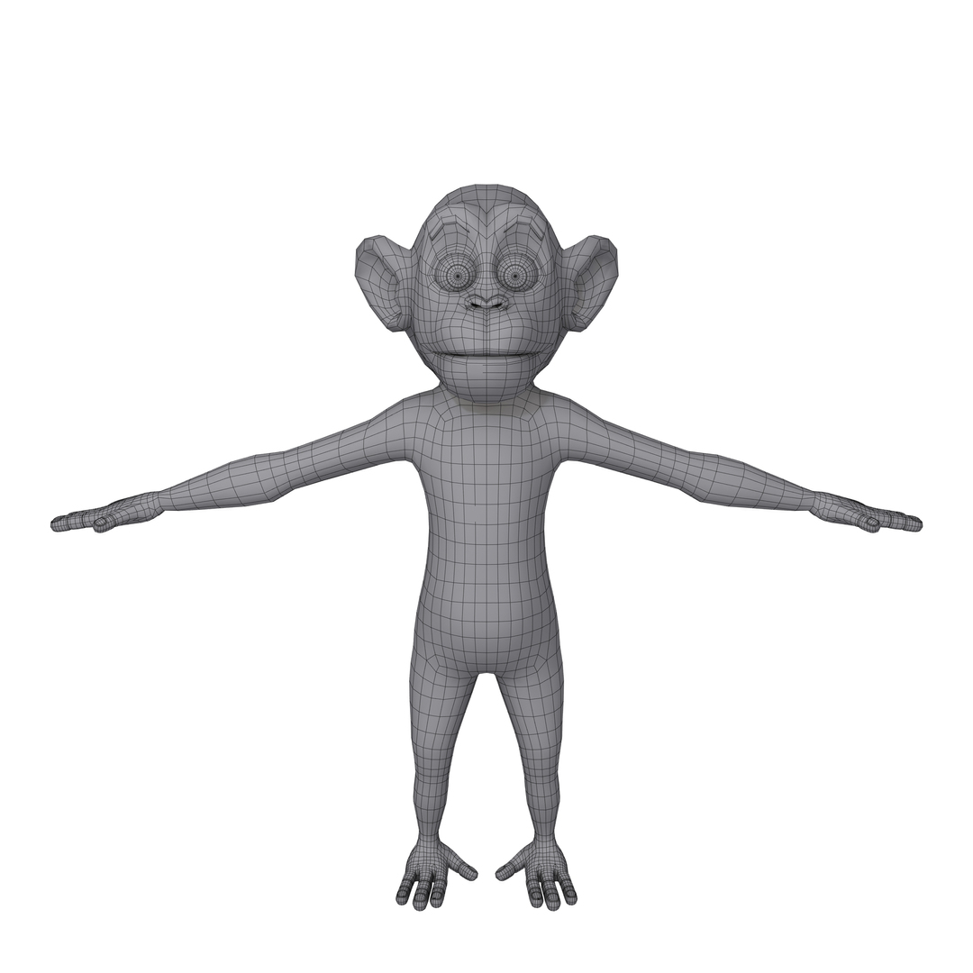 Monkey cartoon character 3D model - TurboSquid 1485592