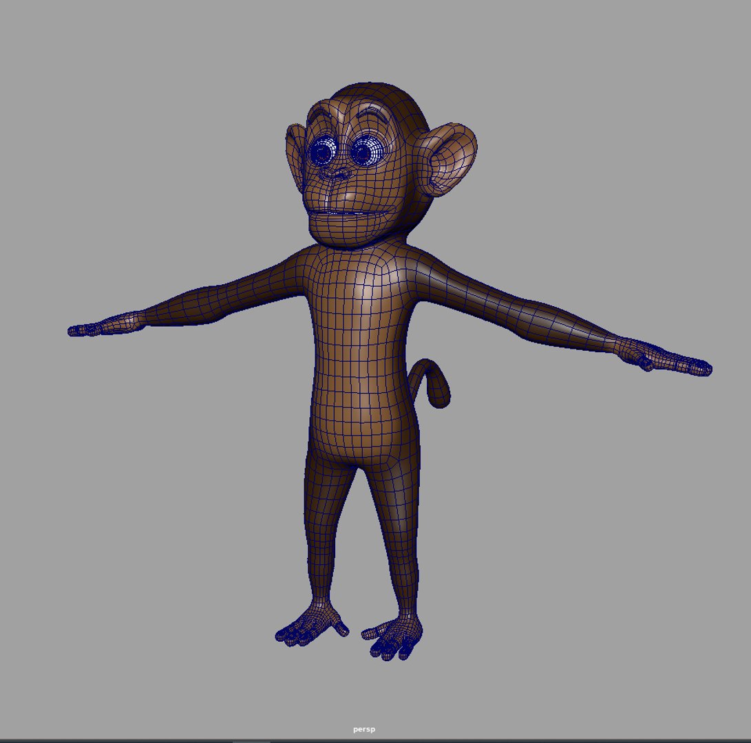 Monkey cartoon character 3D model - TurboSquid 1485592