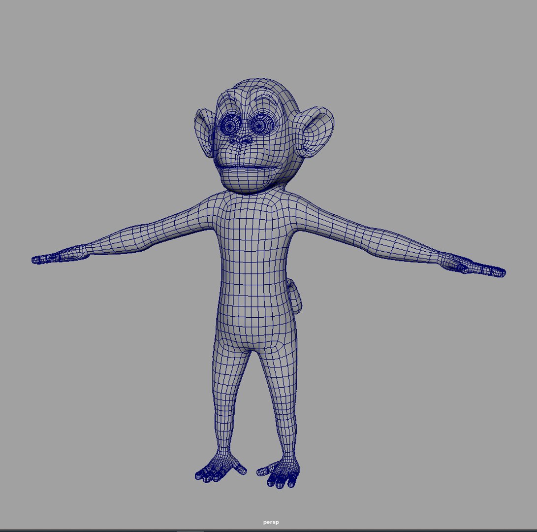 Monkey cartoon character 3D model - TurboSquid 1485592