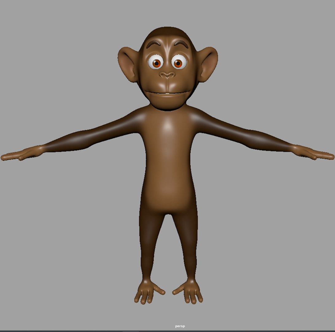 Monkey cartoon character 3D model - TurboSquid 1485592