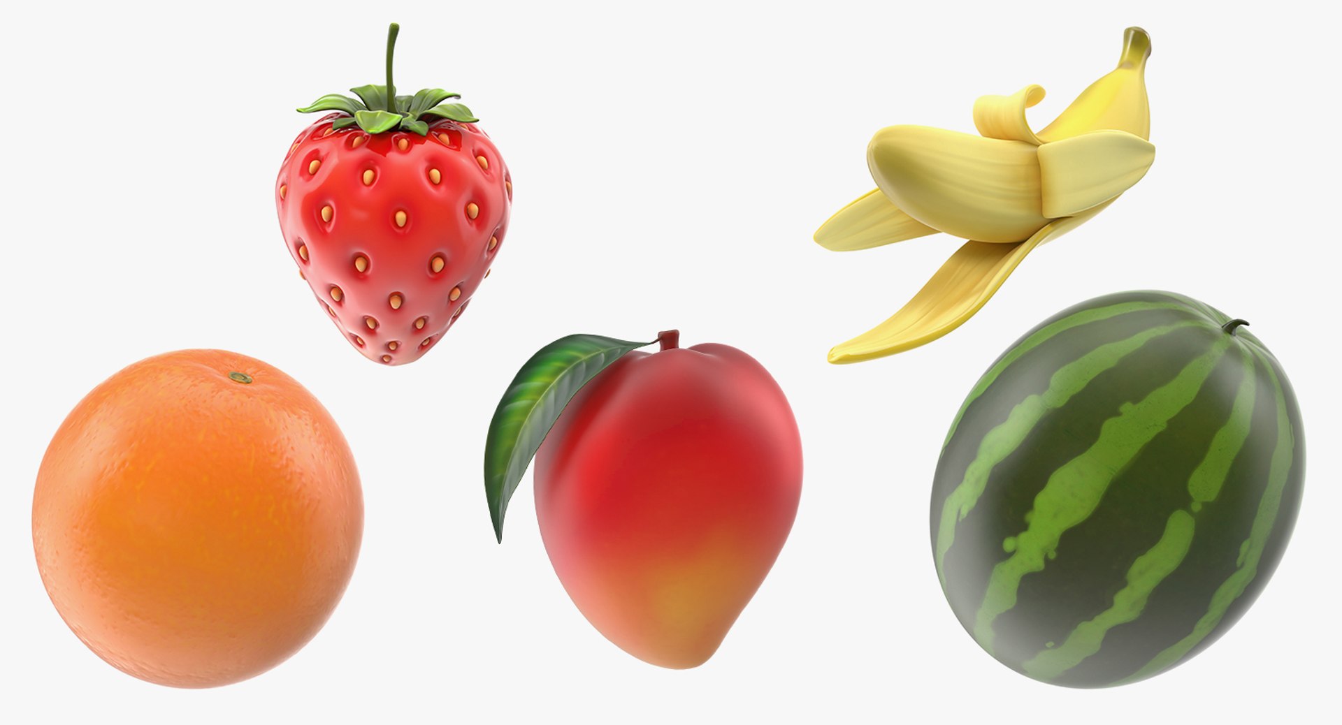 Cartoon Fruits Collection 3 3D model - TurboSquid 1800587