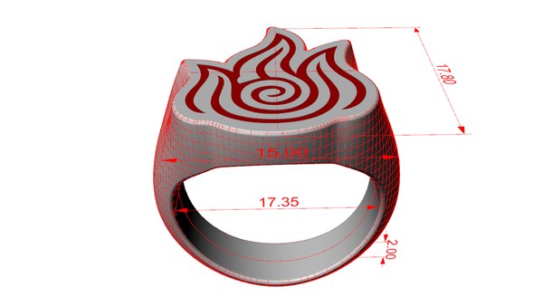 Fire Element Signet Ring model - TurboSquid 1875966