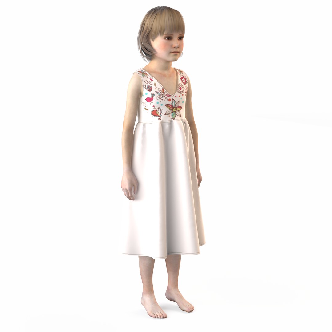 3d Fashion Child Dressed Model