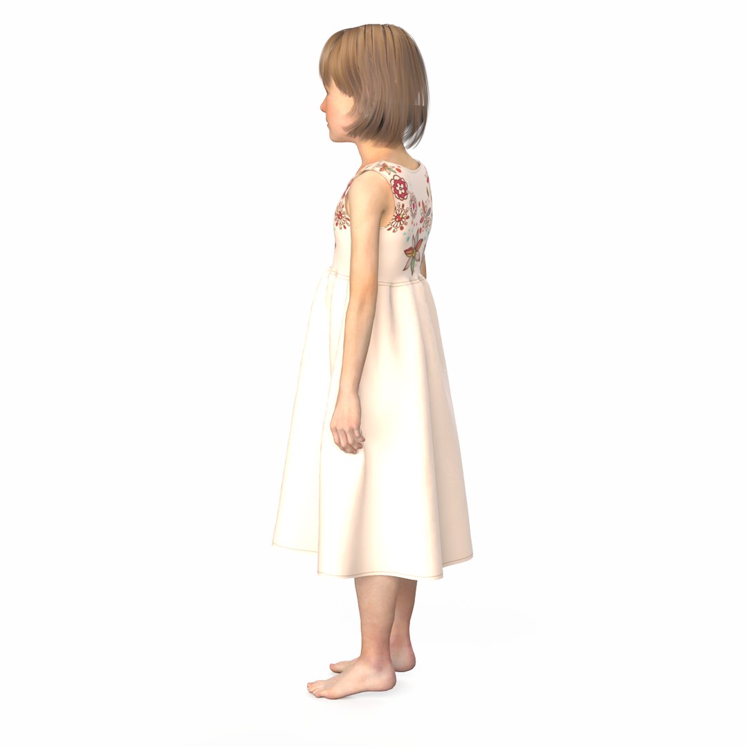3d Fashion Child Dressed Model