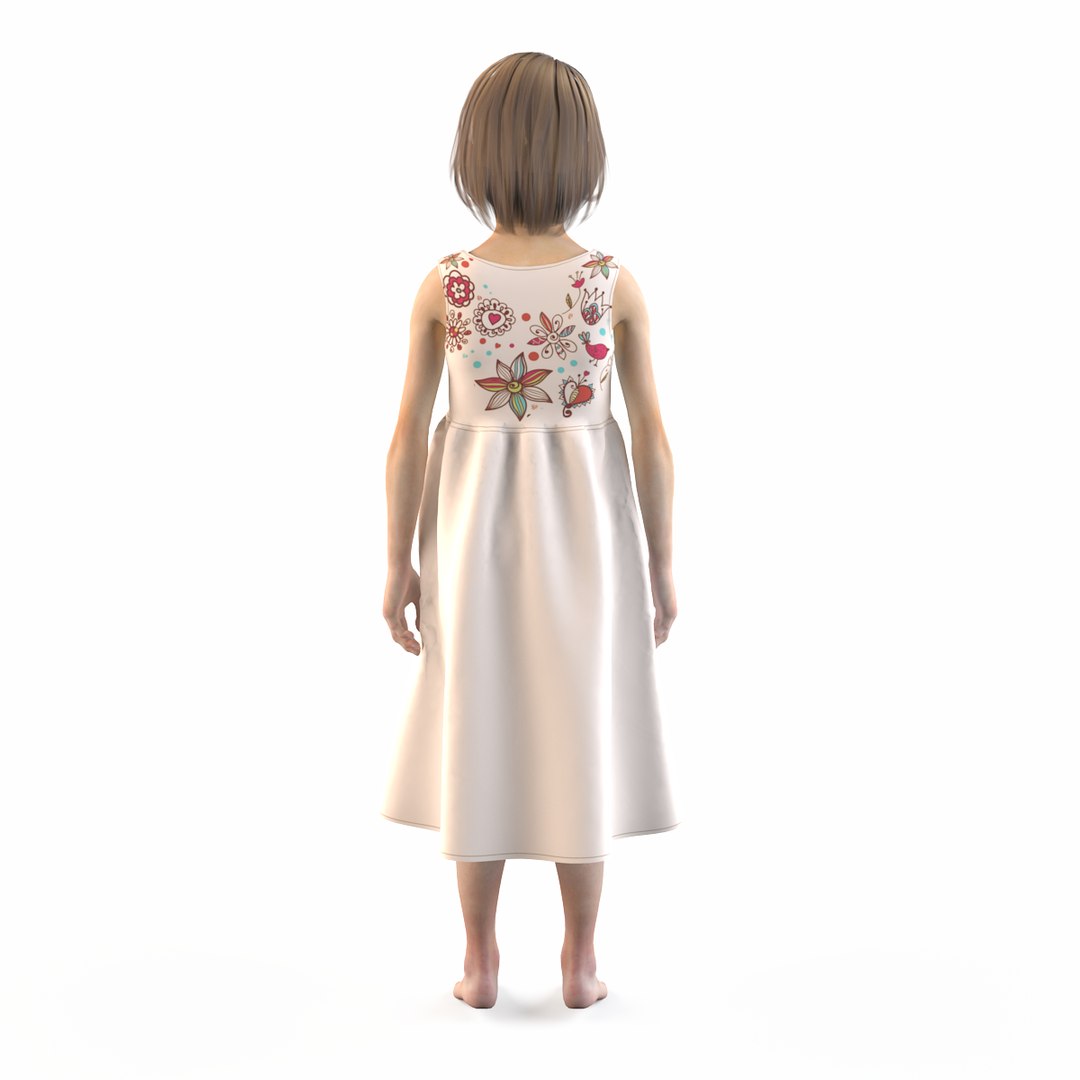 3d Fashion Child Dressed Model