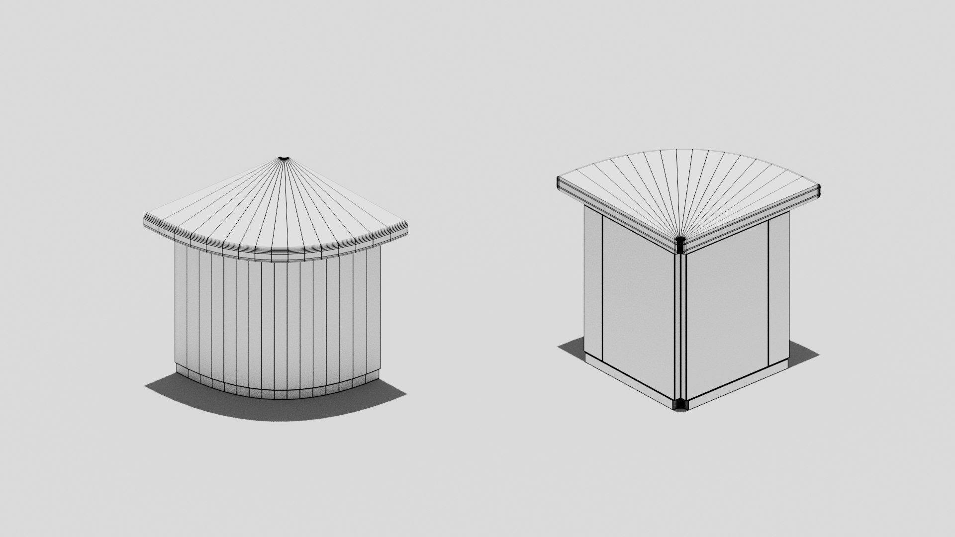 3D Japanese Furniture Kit - Counter 4 Of 7 Outer Corner Round ...