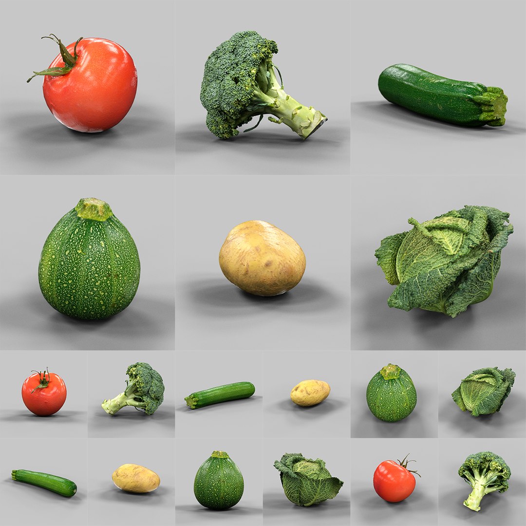 6 Vegetables 3d Model
