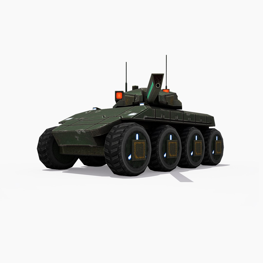 Sci-fi Weel Tank Bear Obj