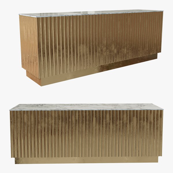 3D модель Modern Artdeco Bar Counter gold - TurboSquid 2086765