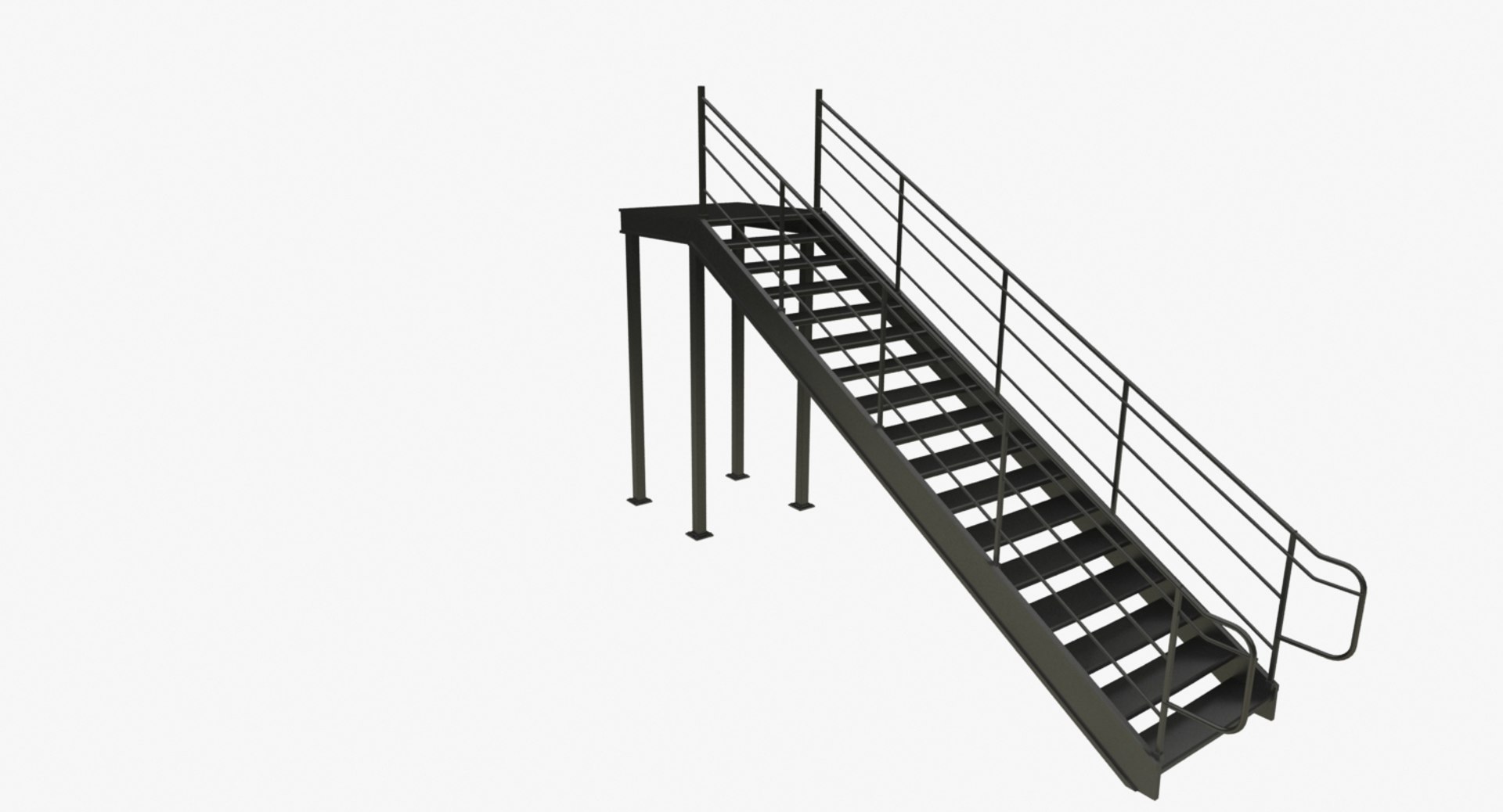 3D Metal Stair Model - TurboSquid 1376850