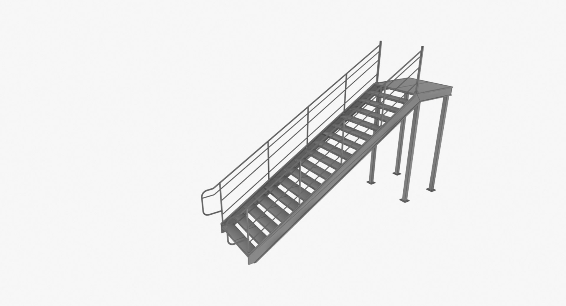 3D Metal Stair Model - TurboSquid 1376850