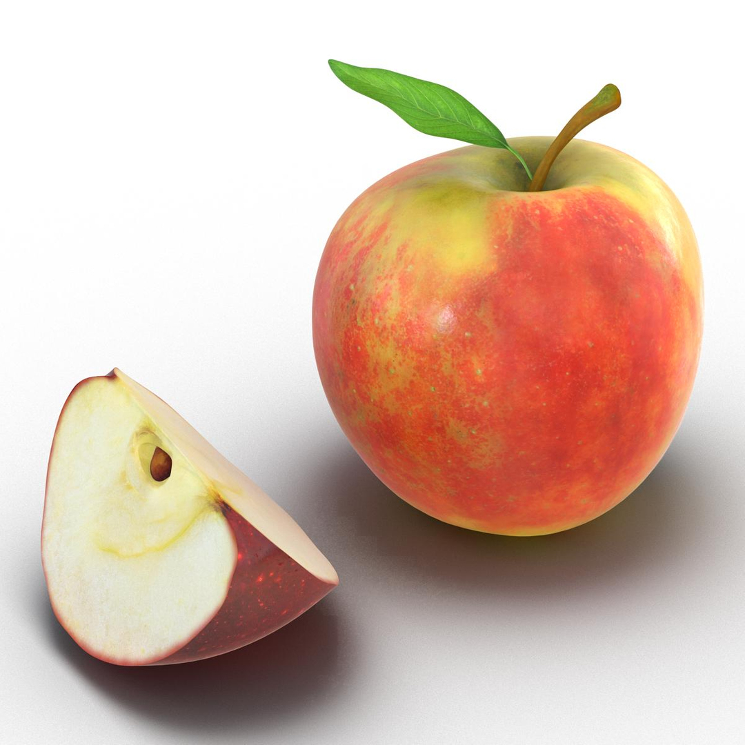 apple fruit 3d obj