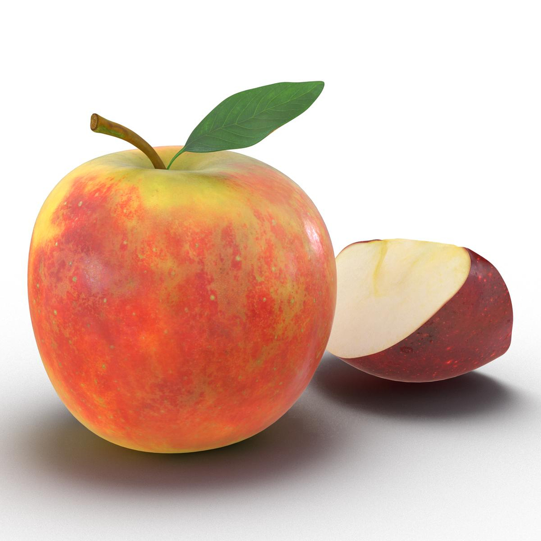 apple fruit 3d obj