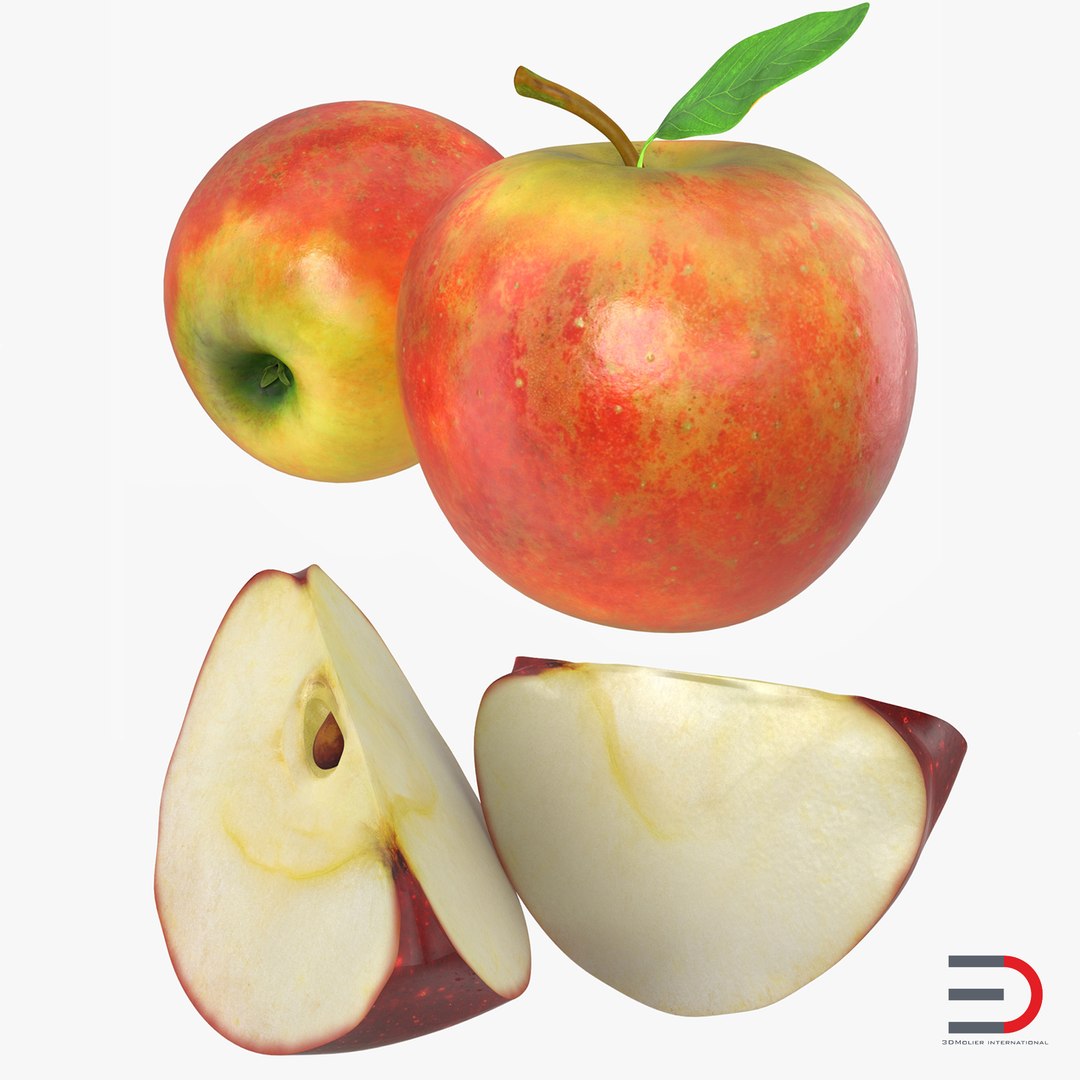 apple fruit 3d obj