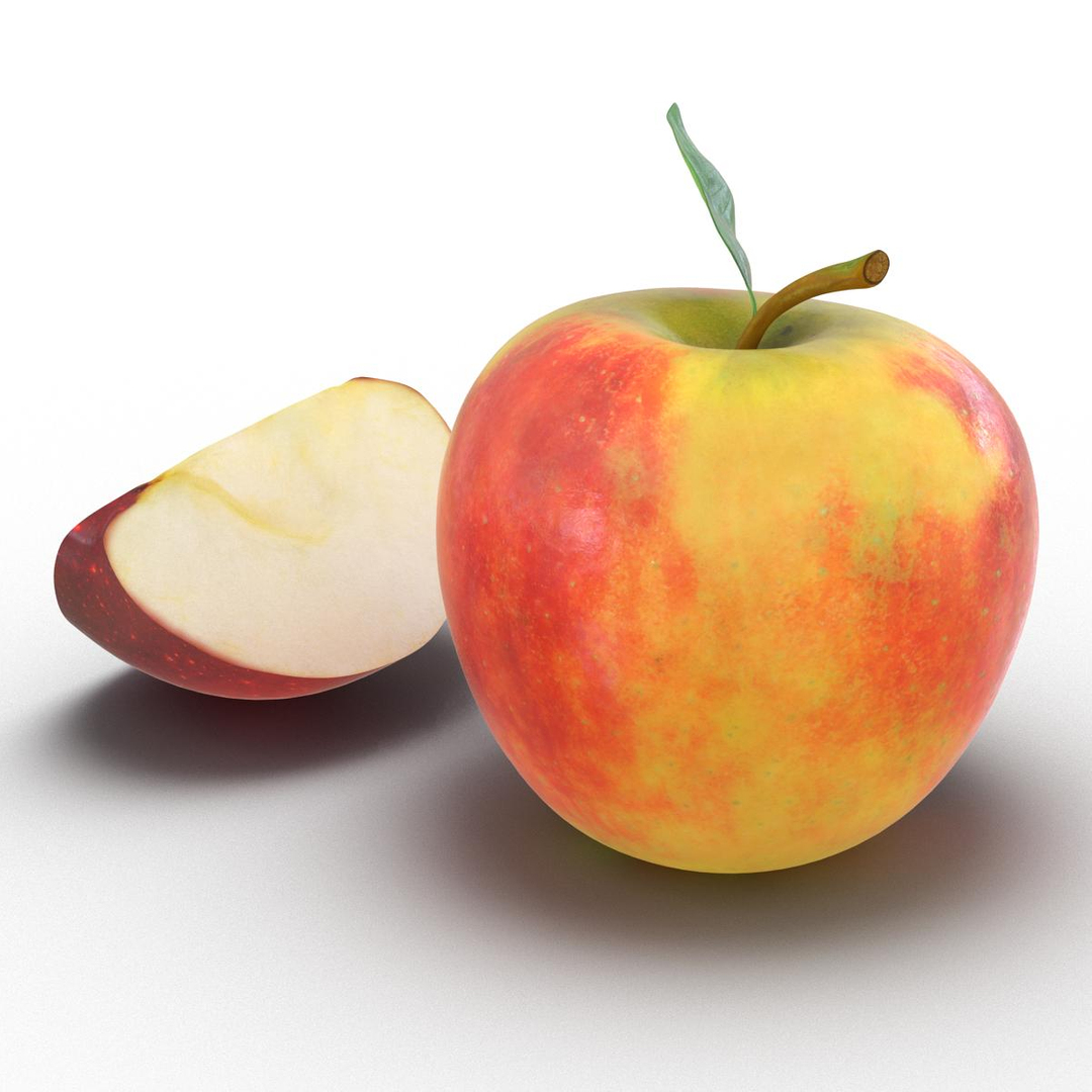 apple fruit 3d obj