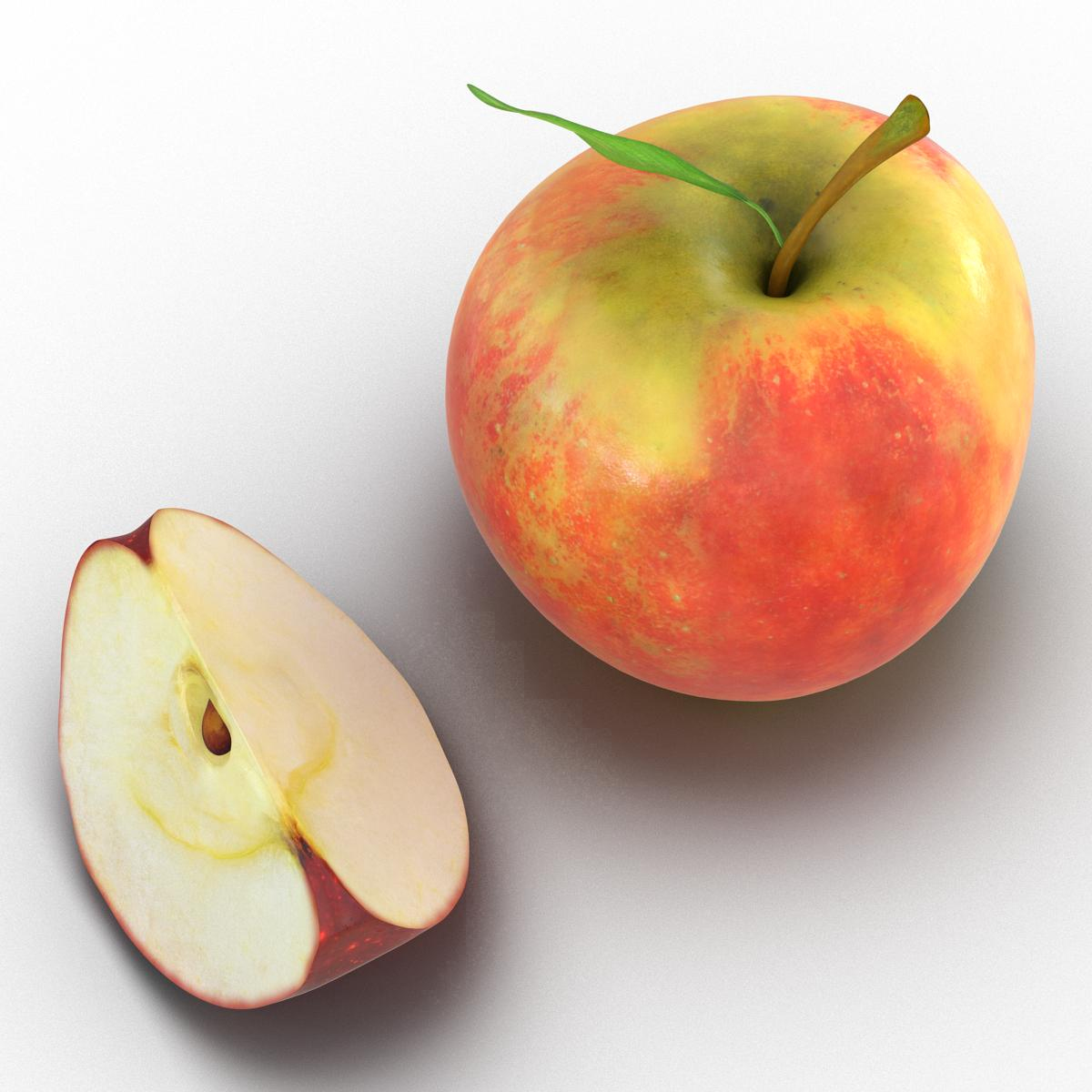 apple fruit 3d obj