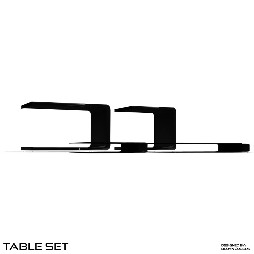 cube table set 2 3d model
