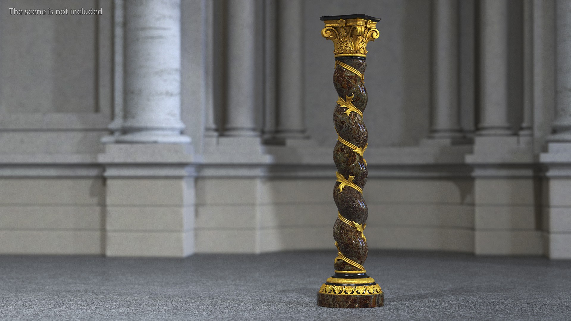 3D Model Baroque Twisted Column With Vine Decoration - TurboSquid 2219468