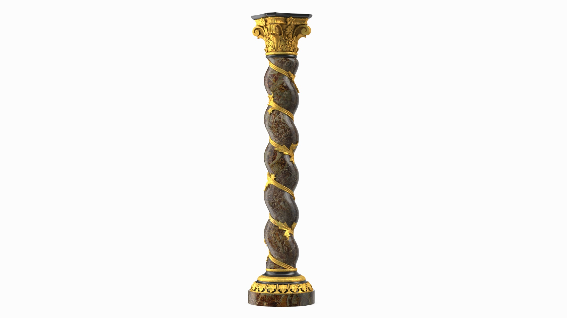 3D Model Baroque Twisted Column With Vine Decoration - TurboSquid 2219468