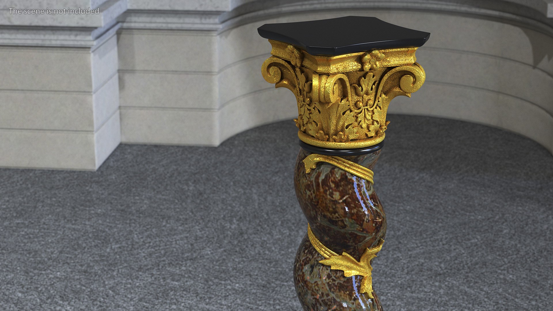 3D Model Baroque Twisted Column With Vine Decoration - TurboSquid 2219468