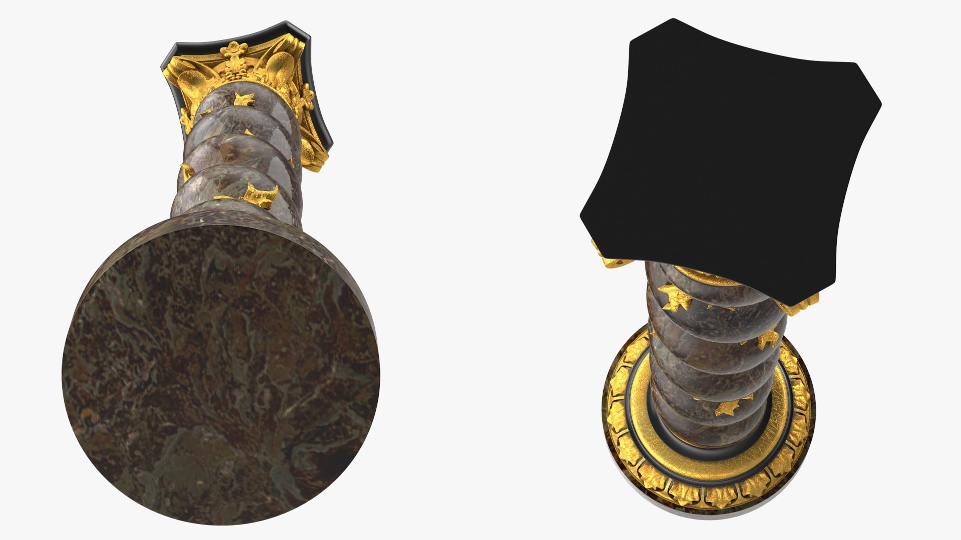 3D Model Baroque Twisted Column With Vine Decoration - TurboSquid 2219468