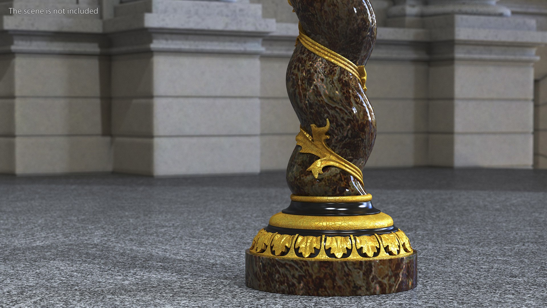 3D Model Baroque Twisted Column With Vine Decoration - TurboSquid 2219468