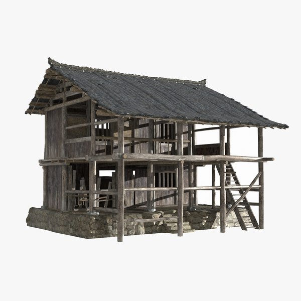 Asian ancient building town house workshop 3D model - TurboSquid 2028278