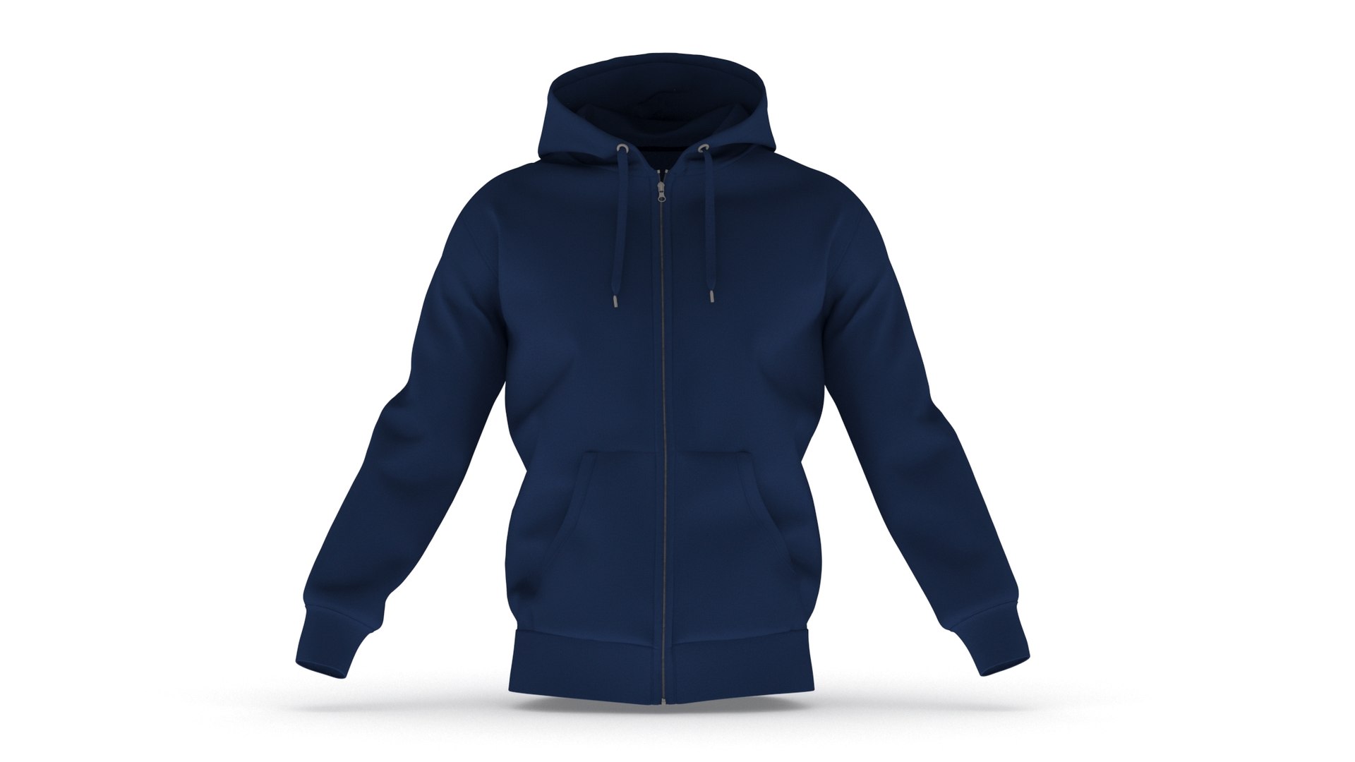 Hoodie Zip Generic Navy Blue 3D Model - TurboSquid 2140280