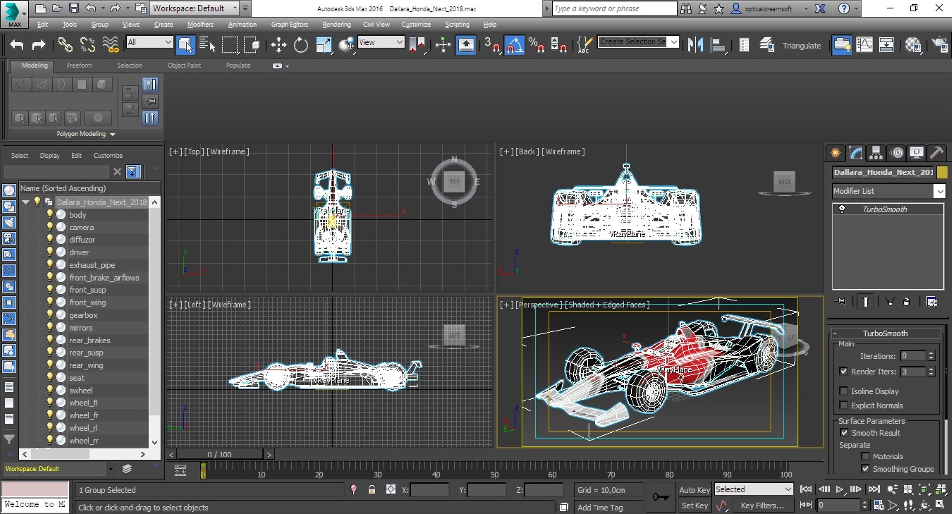 Generic Indycar Honda Season 3D Model - TurboSquid 1190558