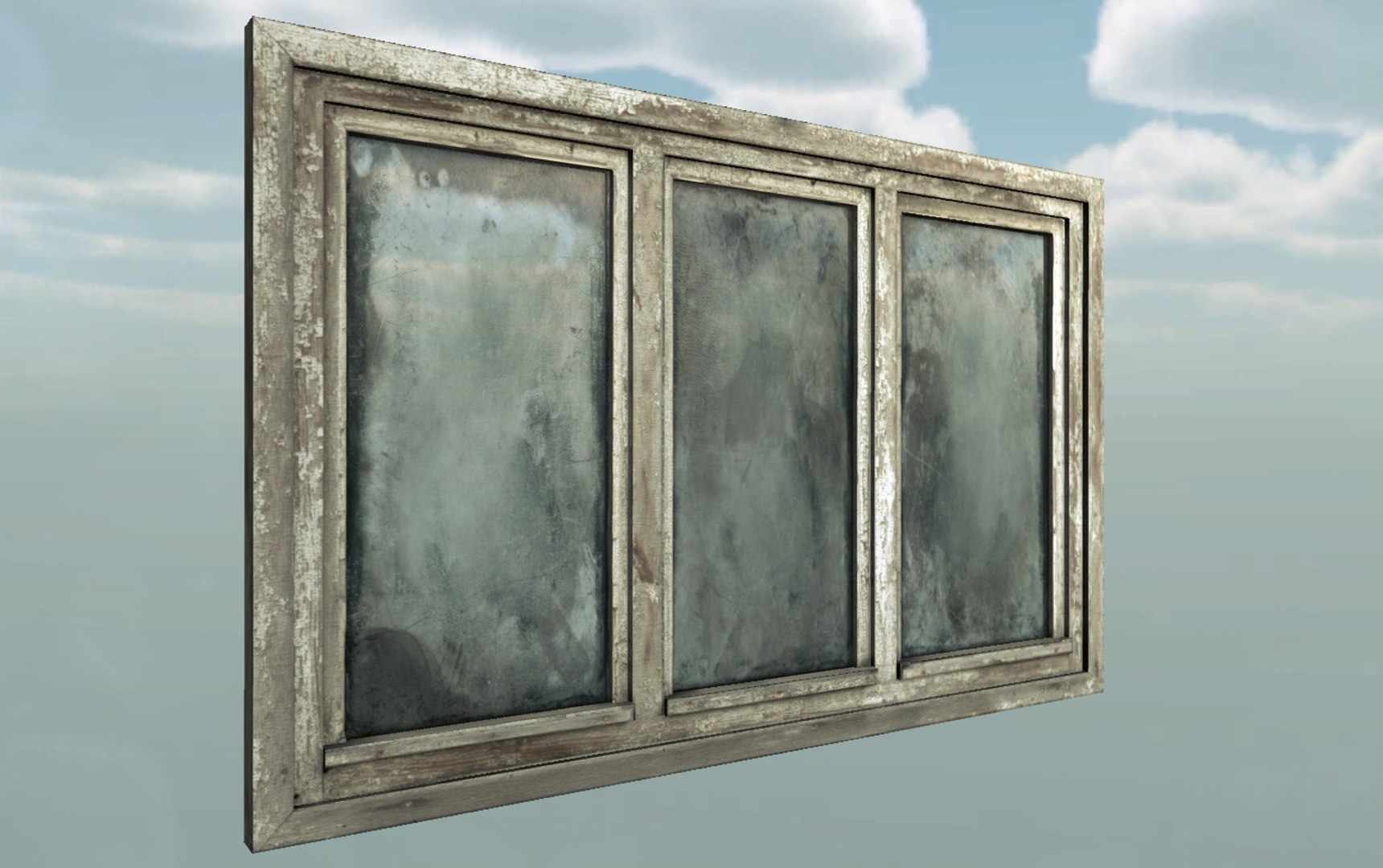 Old Wooden Window 3d Obj