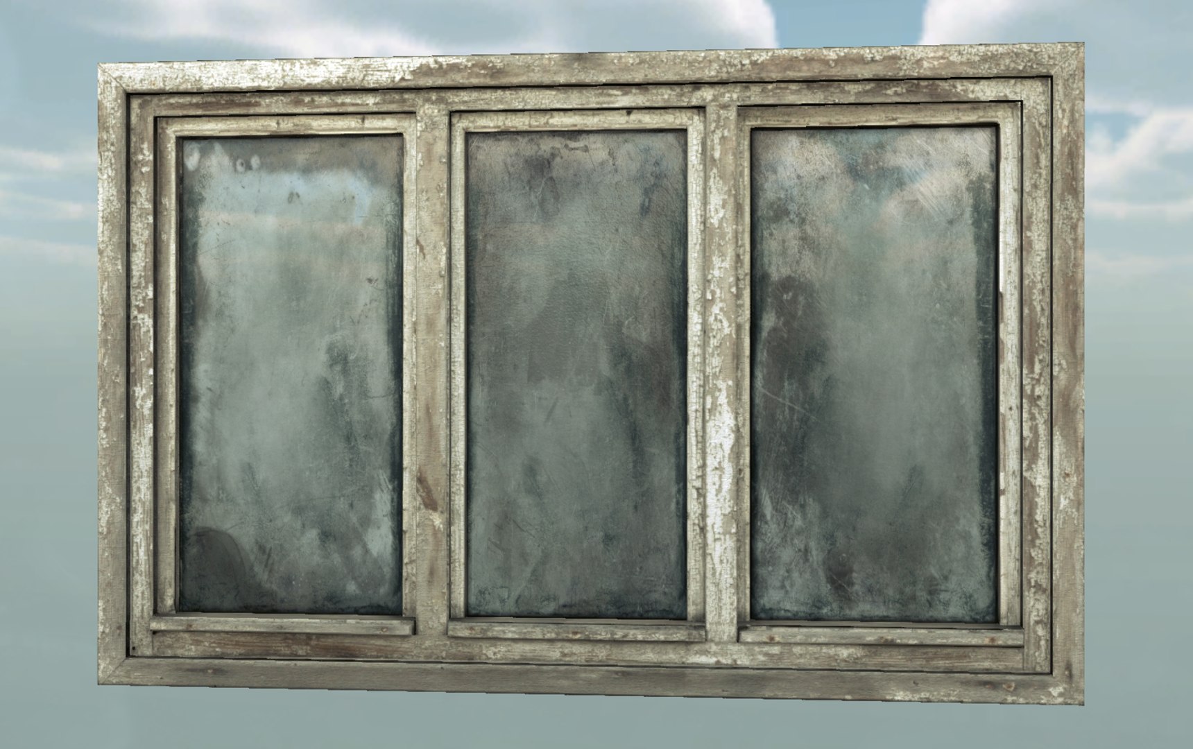 Old Wooden Window 3d Obj