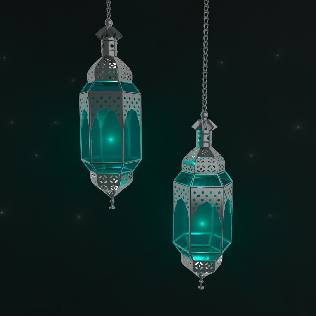 3D Blue Ramadan Fanous Lantern Islamic - TurboSquid 2369377
