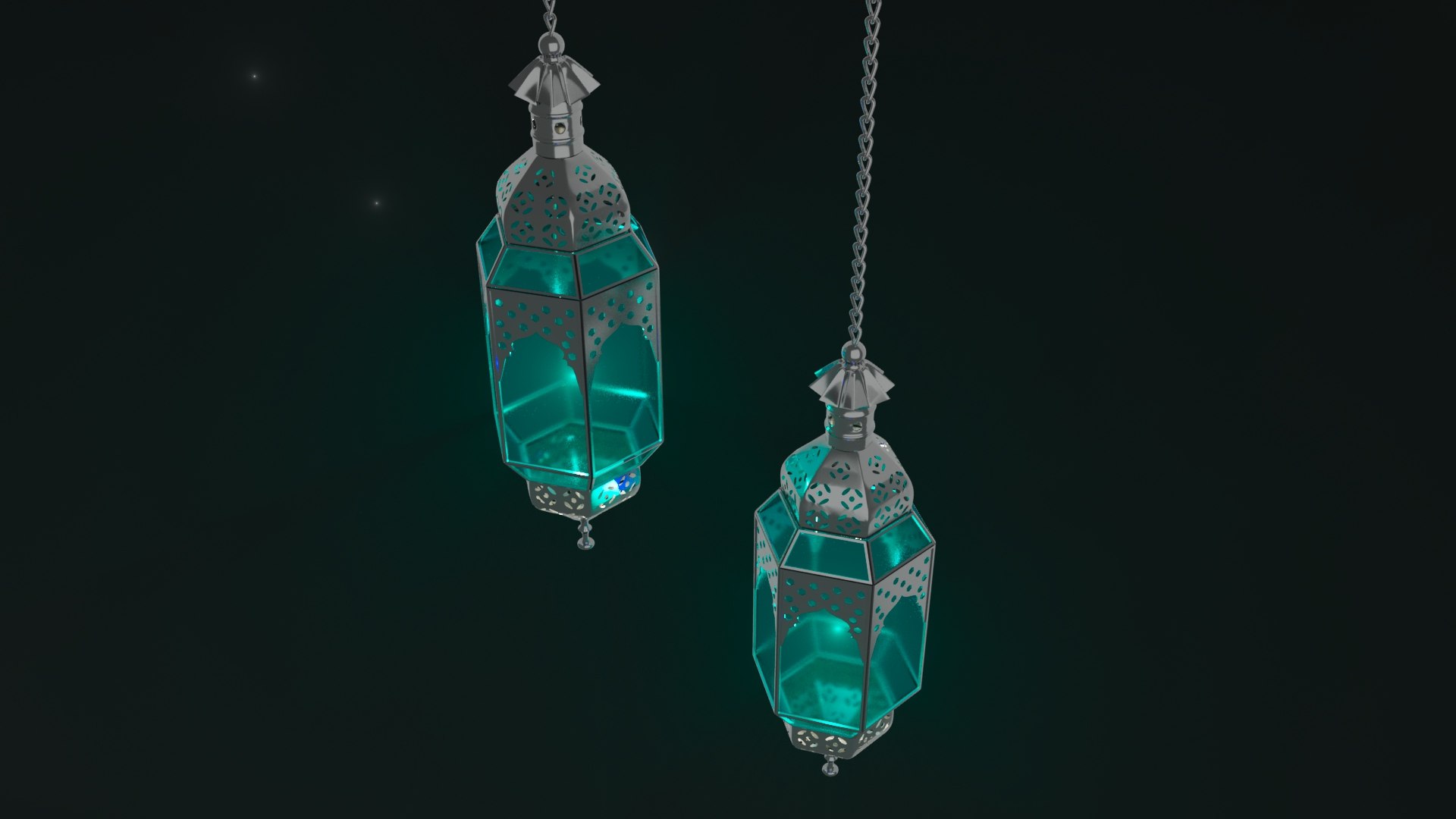 3D Blue Ramadan Fanous Lantern Islamic - TurboSquid 2369377