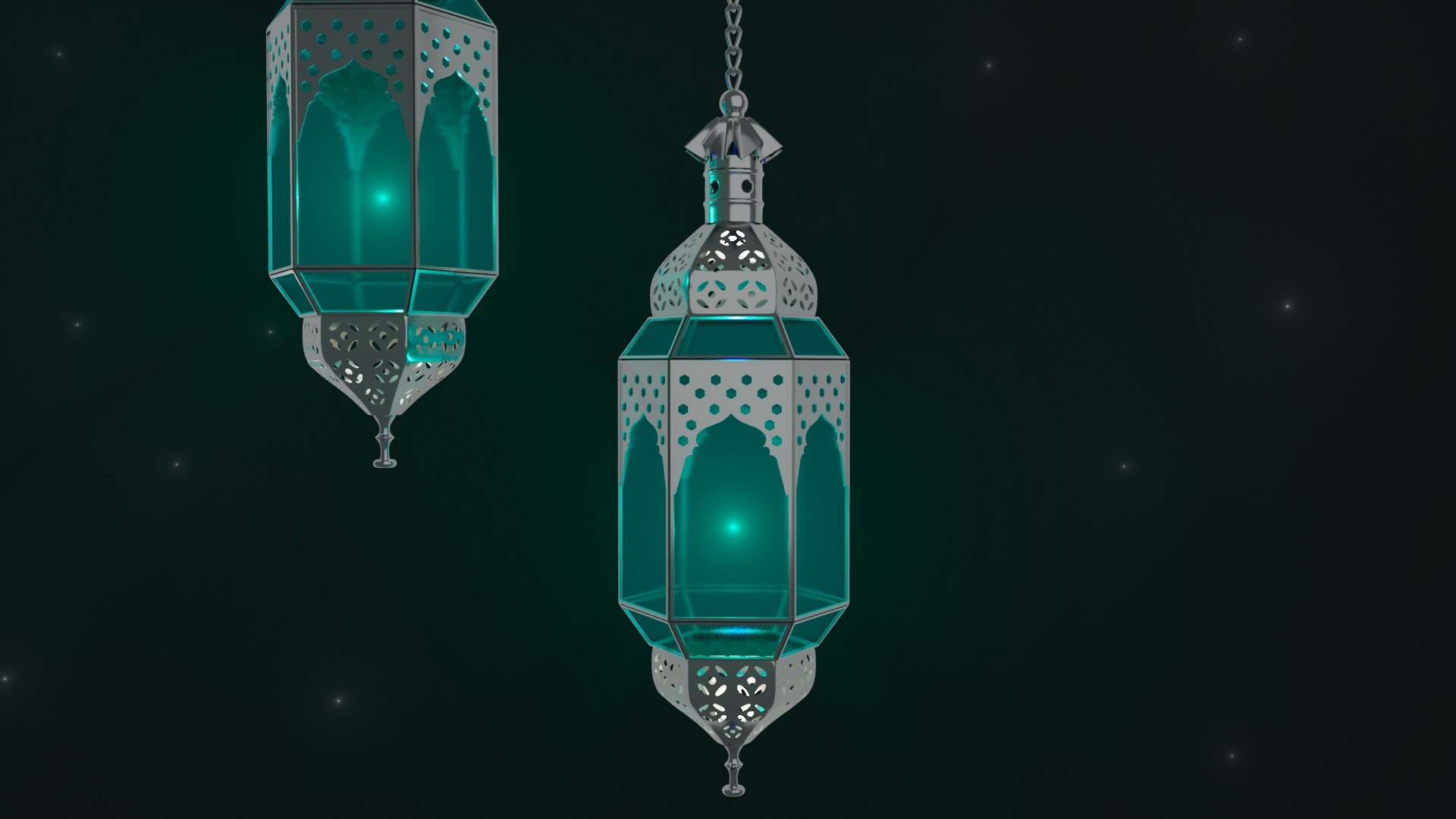 3D Blue Ramadan Fanous Lantern Islamic - TurboSquid 2369377