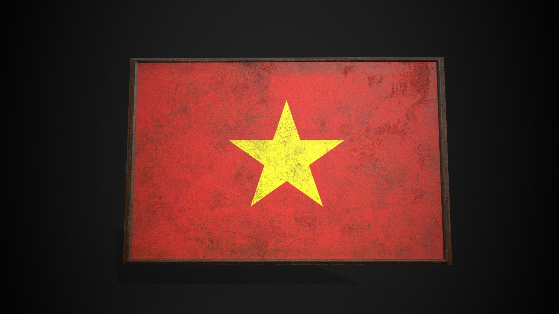 Old Picture Frame With Vietnam Flag - Game Ready PBR Low-poly 3D Model ...