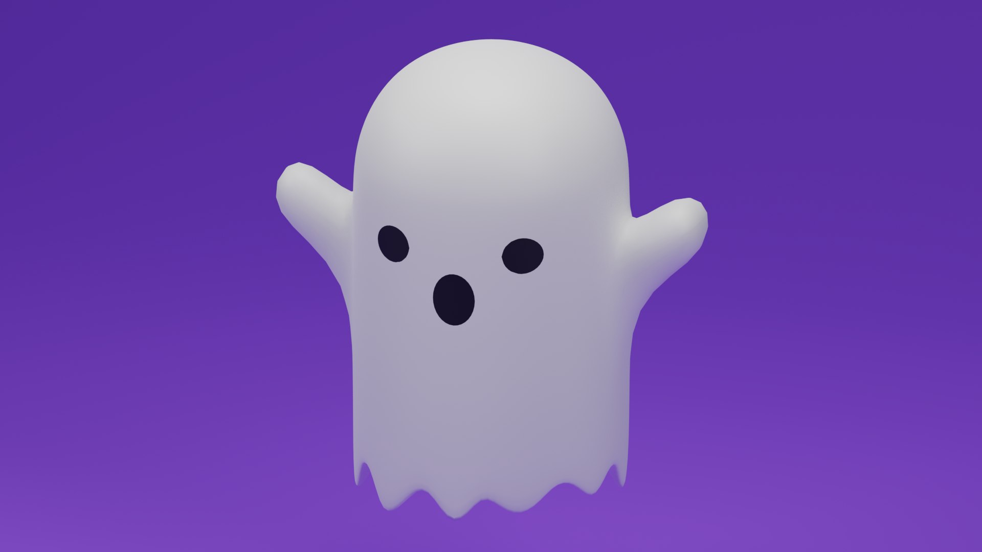3D Cartoon Cute Ghost model - TurboSquid 1829302