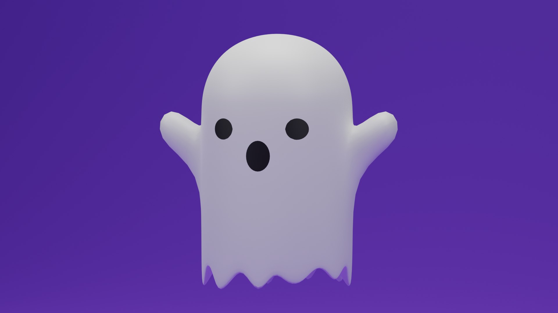 3D Cartoon Cute Ghost model - TurboSquid 1829302