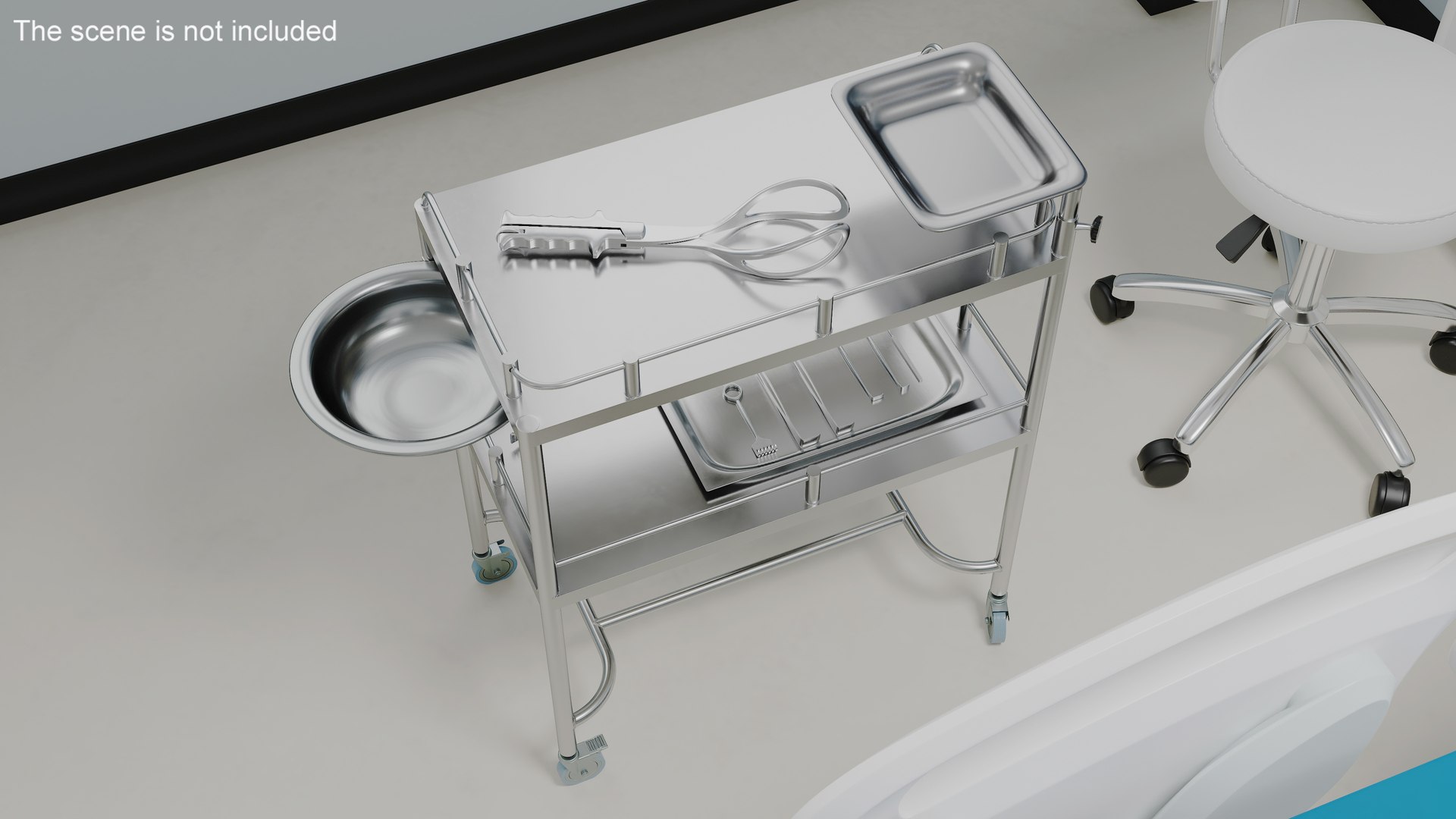 Medical Cart With Obstetrical Forceps And Instruments Model ...