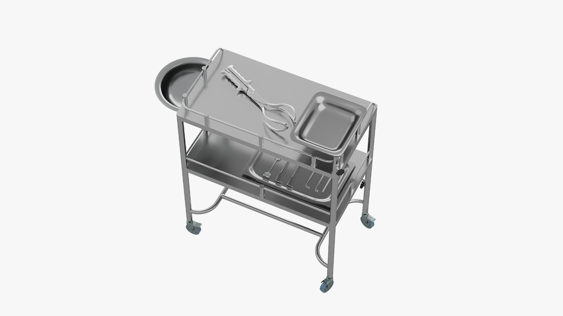 Medical Cart With Obstetrical Forceps And Instruments Model ...