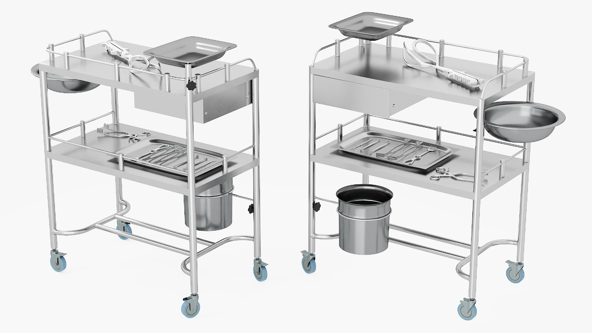 Medical Cart With Obstetrical Forceps And Instruments Model ...